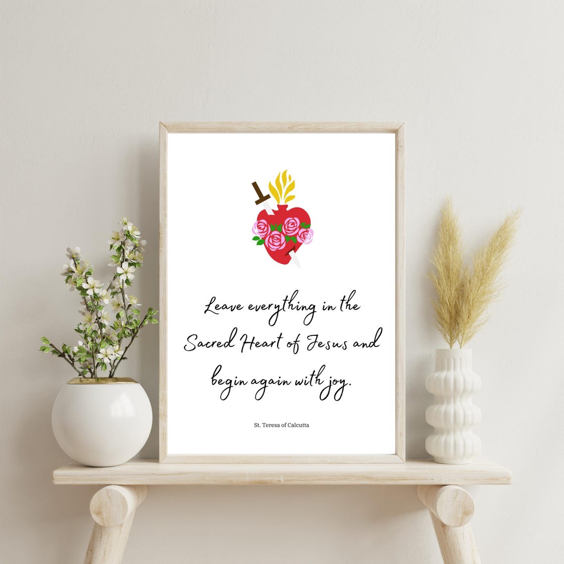 Sacred Heart of Jesus Art Print | 'leave Everything in the Sacred Heart ...