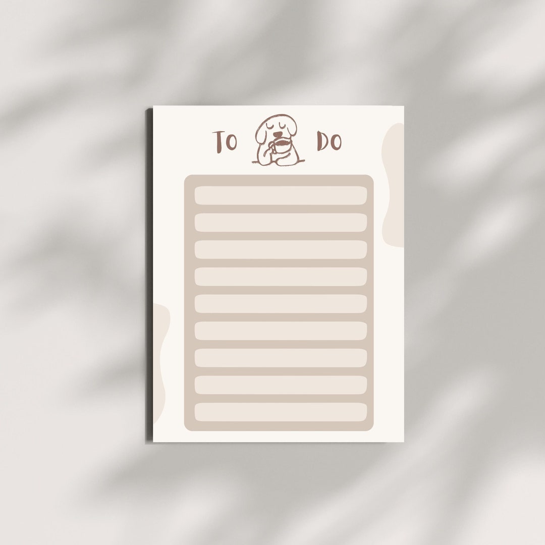 Coffee Dog To-do List: Adorable 8.5x11 Printable Daily Planner for Dog ...
