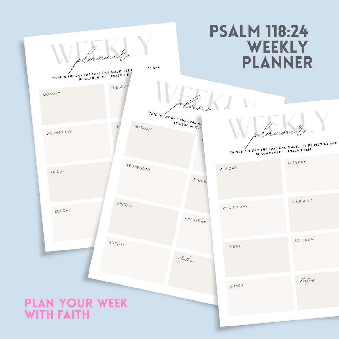 Catholic Weekly Planner Printable | Minimalist Faith-based Organizer ...