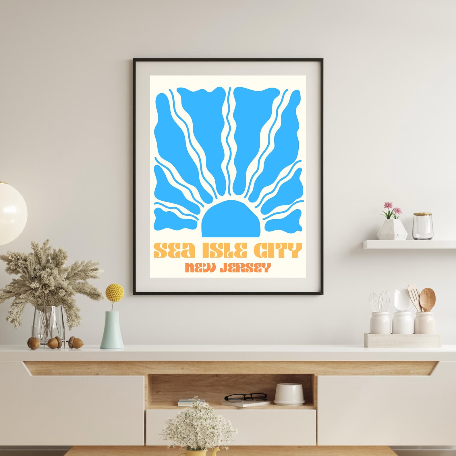 Sea Isle City, New Jersey Art Print | Funky Sun Design | Coastal Wall ...