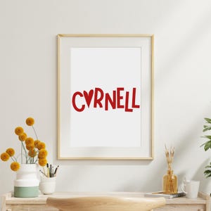 Cornell University Wall Art | Red Heart Cornell Typography Print ...