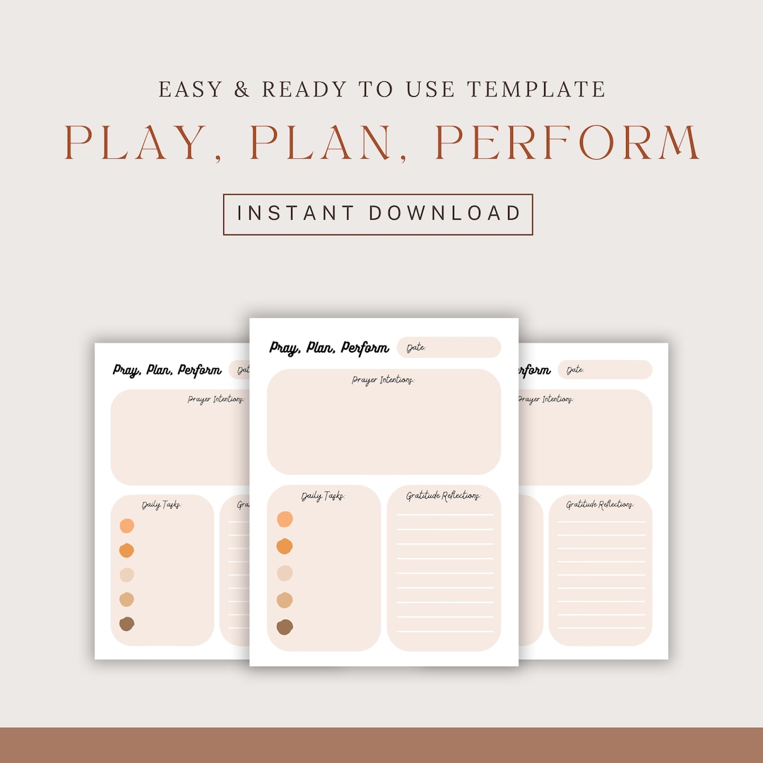 Pray Plan Perform To-do List Printable | Christian Planner With Prayer ...