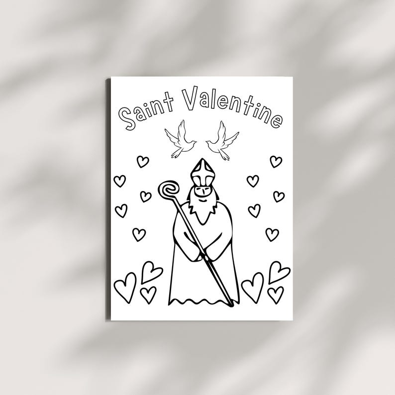 Saint Valentine Coloring Page Printable - Catholic Valentine's Day ...