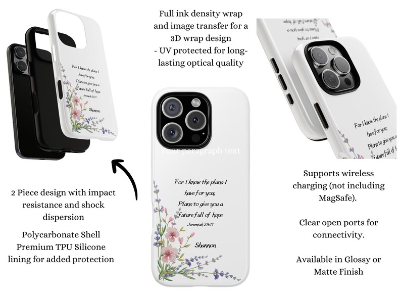 Jeremiah 29:11 Floral Phone Case, Personalized Christian Gift - Etsy