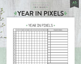Mood Chart Mood Tracker Year in Pixels Bullet Journal | Etsy