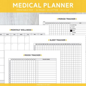 Health and Wellness, Medical Planner, Printable Home Binder, Medication ...