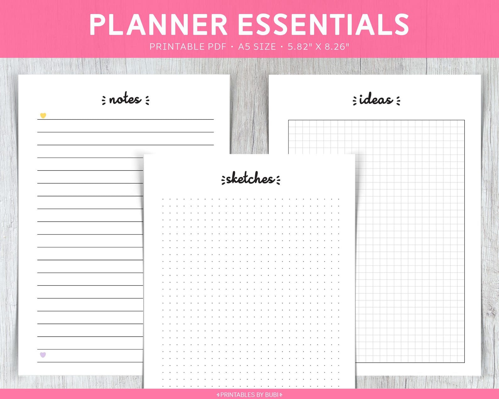 A5 Planner Inserts Daily Planner Printable Planner Bundle - Etsy