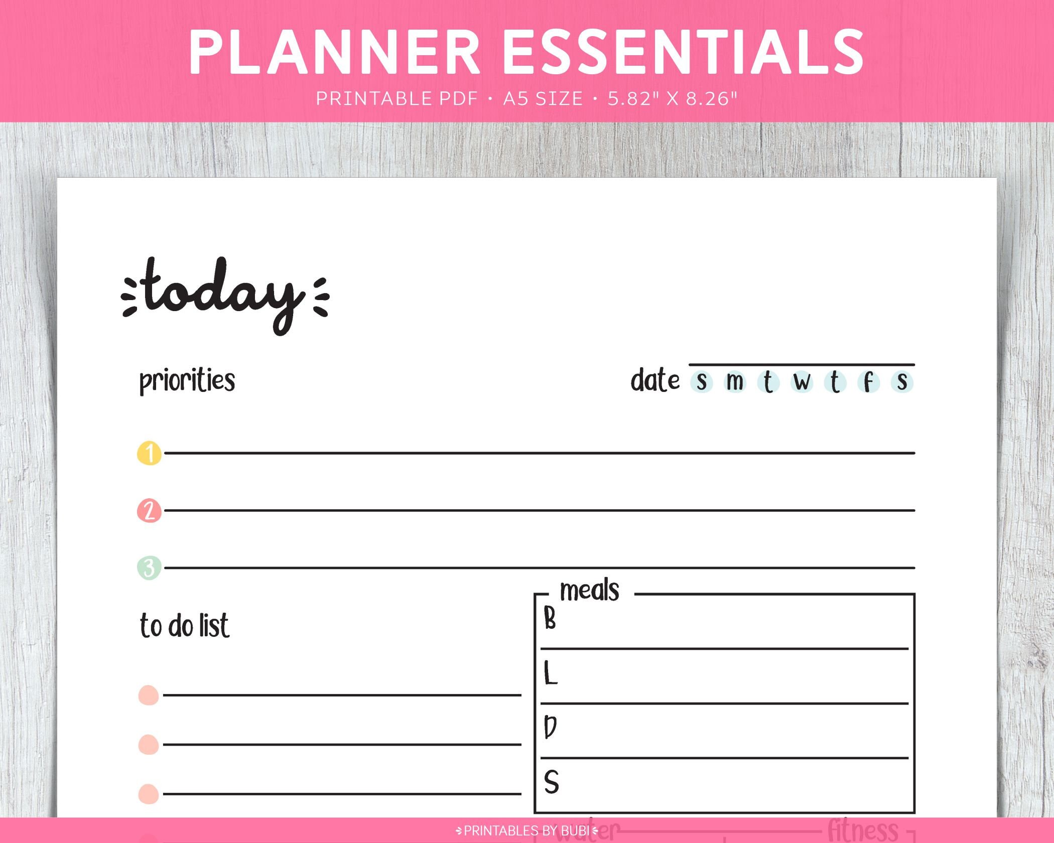 A5 Planner Inserts Daily Planner Printable Planner Bundle - Etsy
