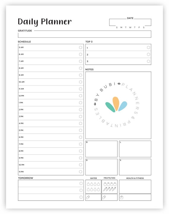 Daily Planner Printable with Schedule Ultimate Daily Planner | Etsy