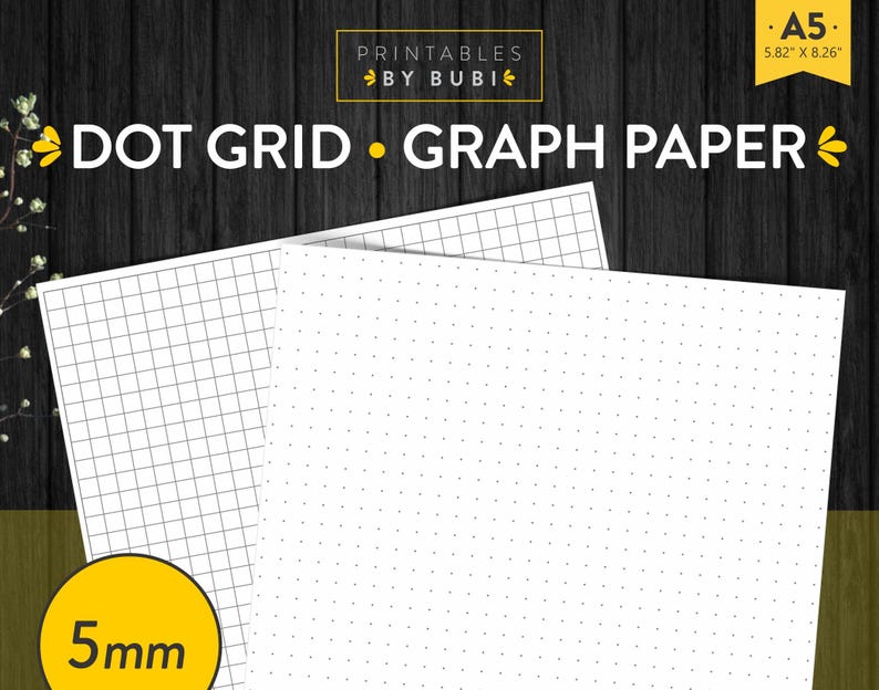 Dot Grid Paper 5mm Printable Graph Paper Bullet Journal BUJO - Etsy