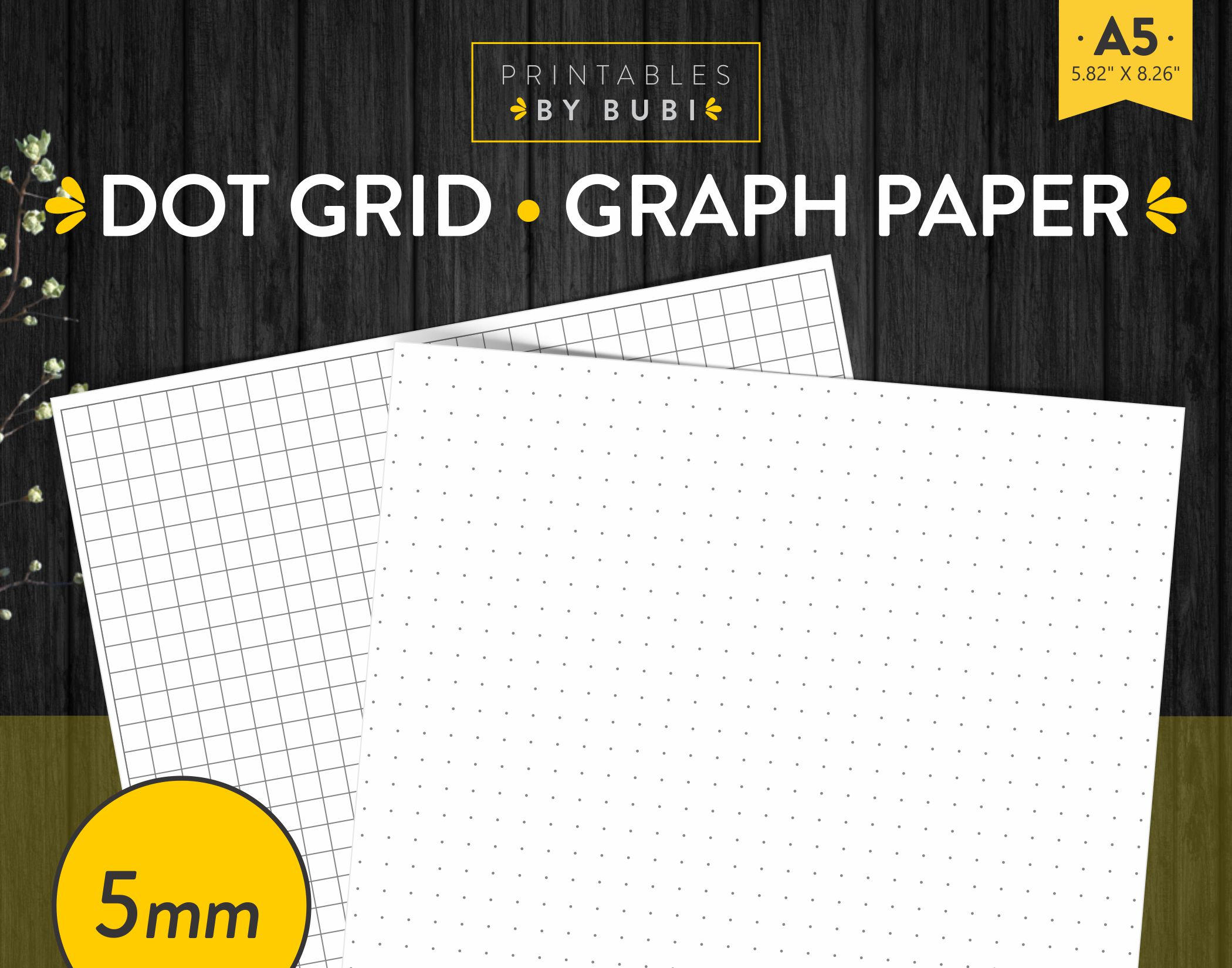 Dot Grid Paper 5mm Printable Graph Paper Bullet Journal BUJO Graph Dot ...