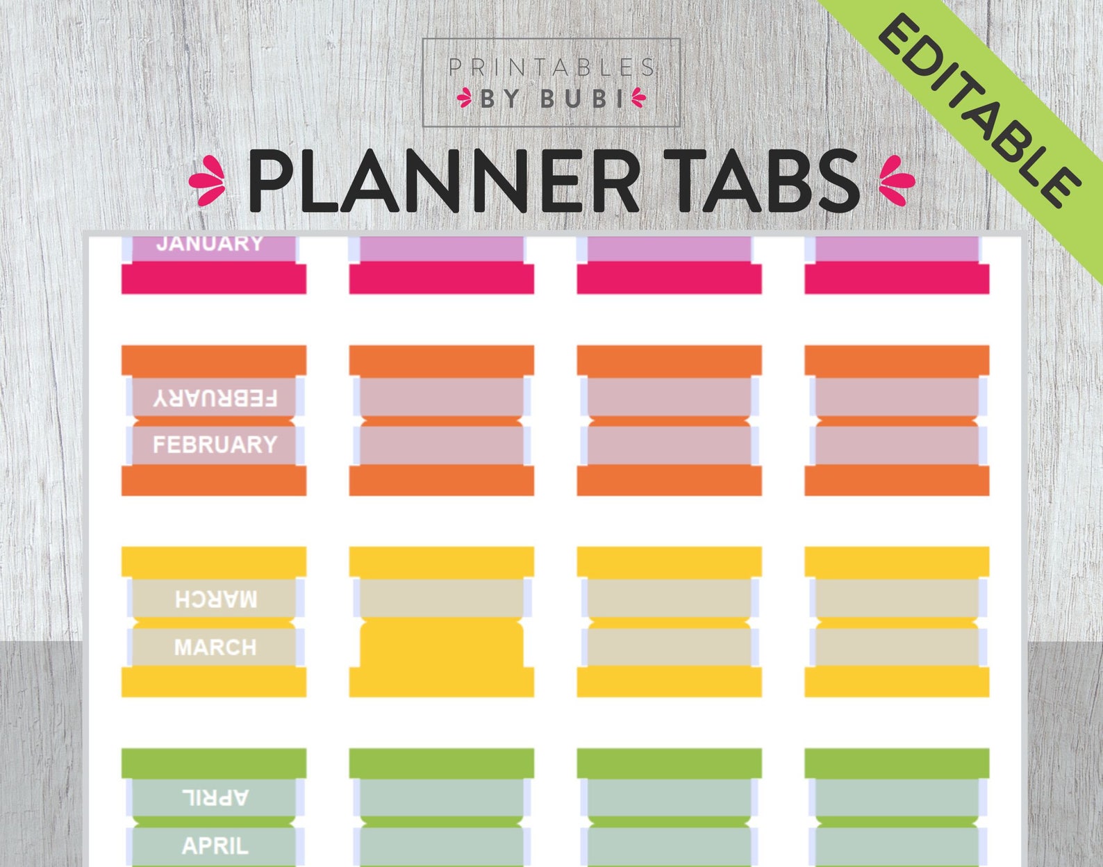 Printable Planner Tabs Planner Tabs Planner Dividers - Etsy Canada
