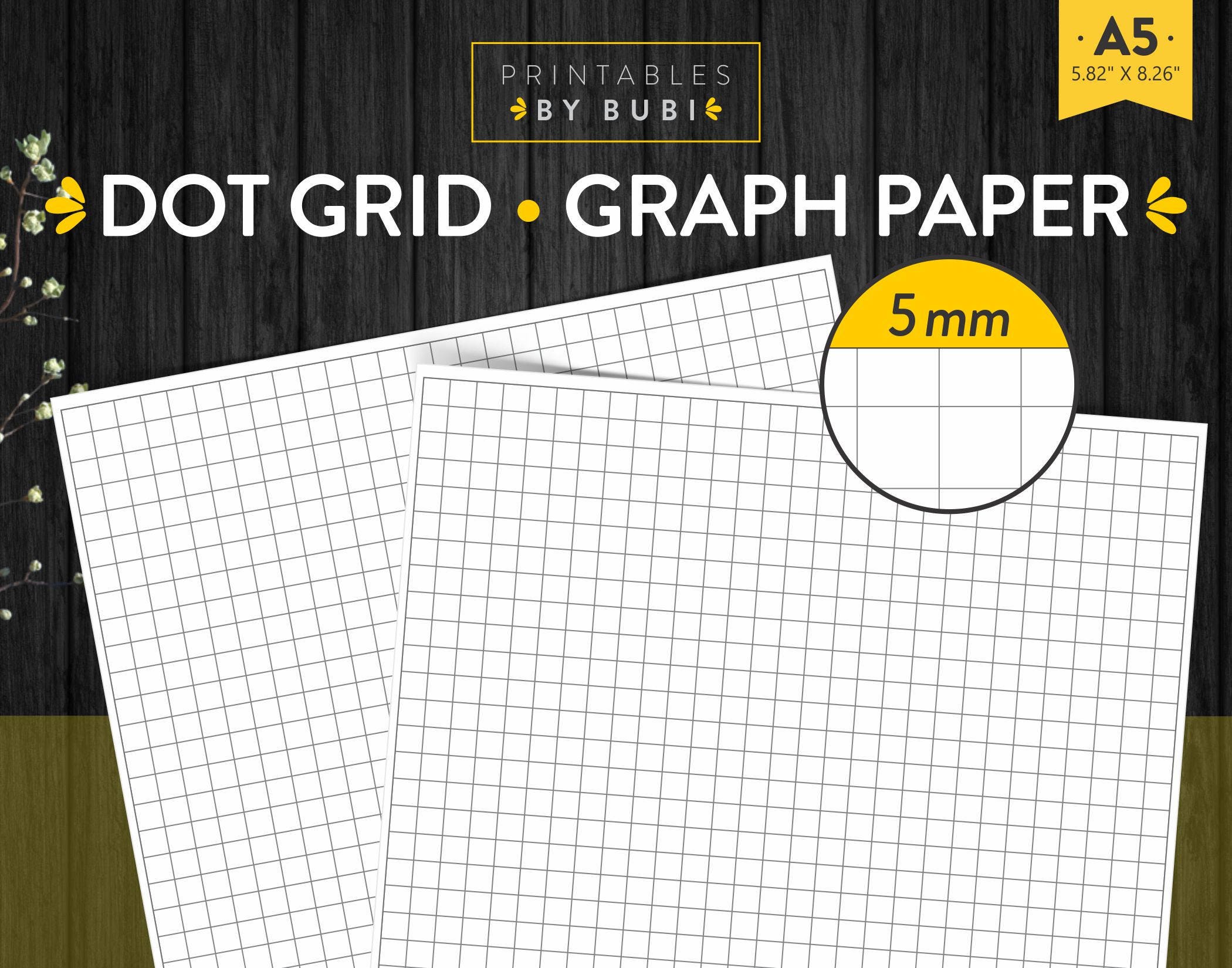 Dot Grid Paper 5mm Printable Graph Paper Bullet Journal BUJO Graph Dot ...