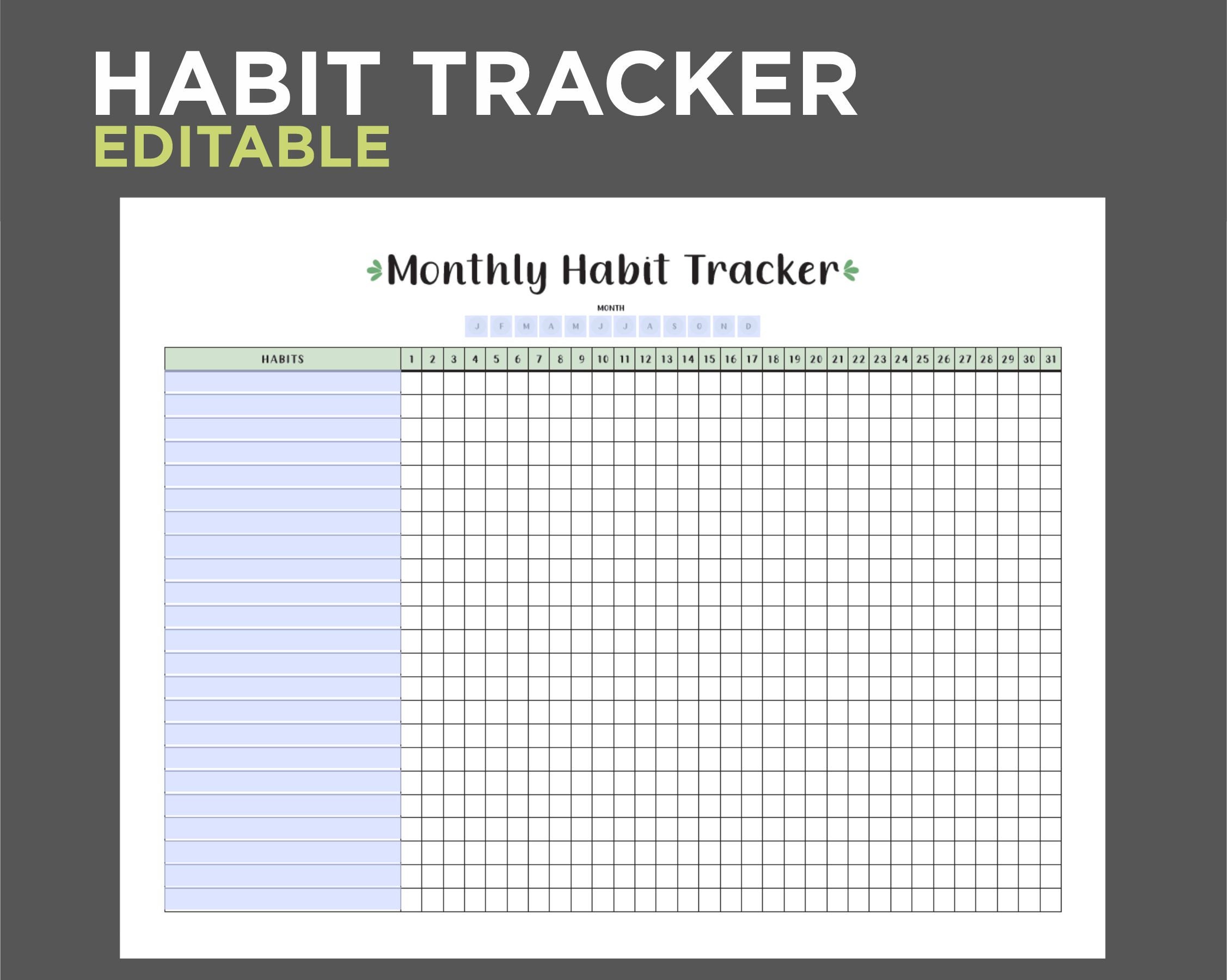Habit Tracker, Goal Tracker, 30 Day Challenge, Healthy Habits, Habit ...