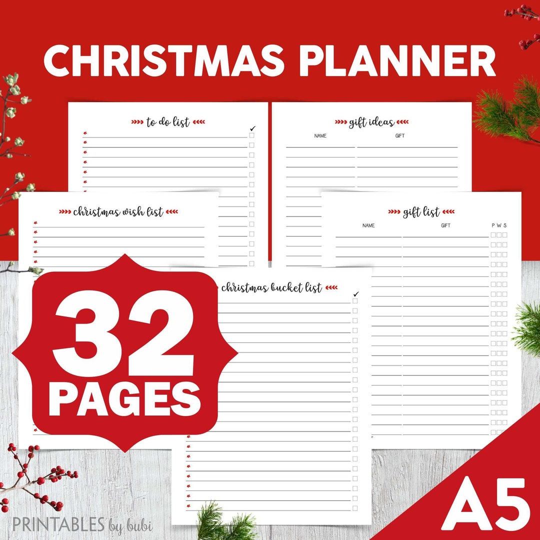 SALE A5 Christmas Planner Christmas Planner Printable - Etsy