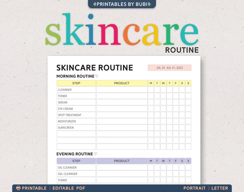 Beauty Journal Planner Skincare Tracker Skincare Routine - Etsy