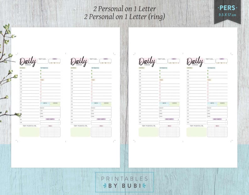 Hourly Planner, Daily Planner Hourly Personal Planner Insert Planner ...