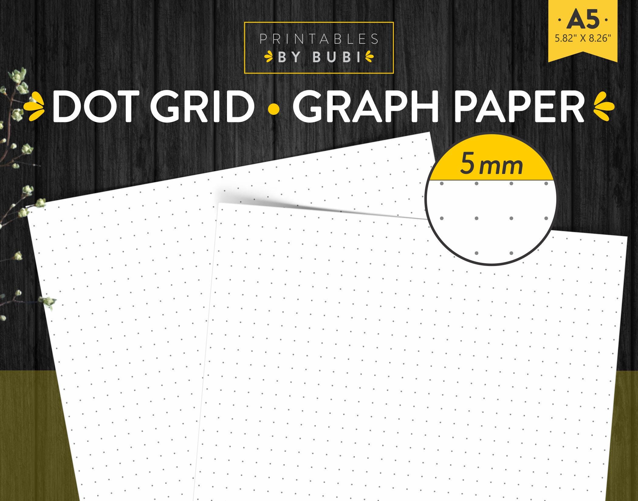 Dot Grid Paper 5mm Printable Graph Paper Bullet Journal BUJO Graph Dot ...