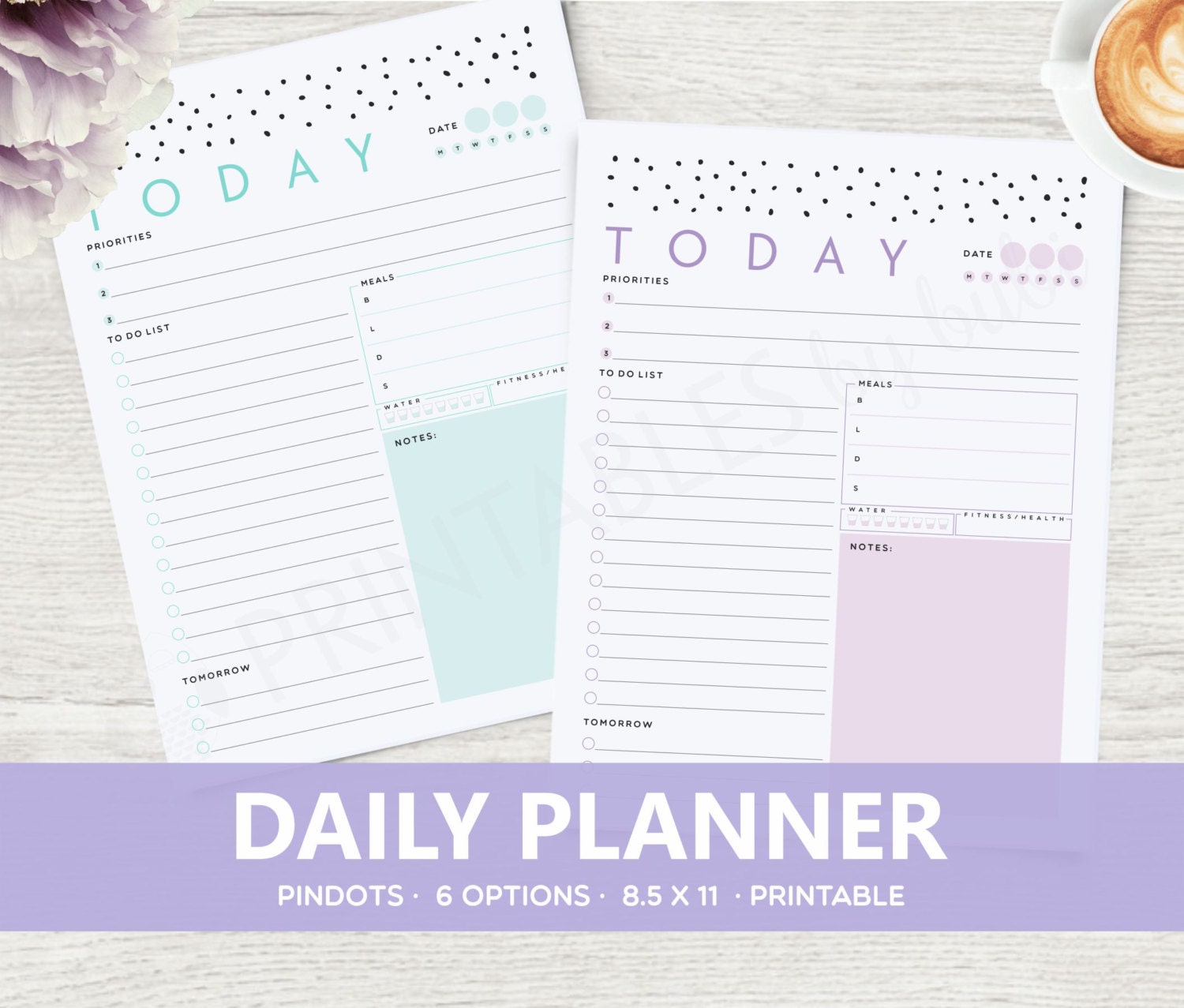 Daily Planner Planning printables Printable Planner Insert | Etsy