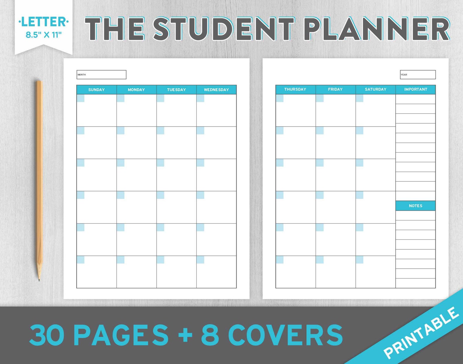 Study Planner, Student Planner, College Planner, Academic Planner ...