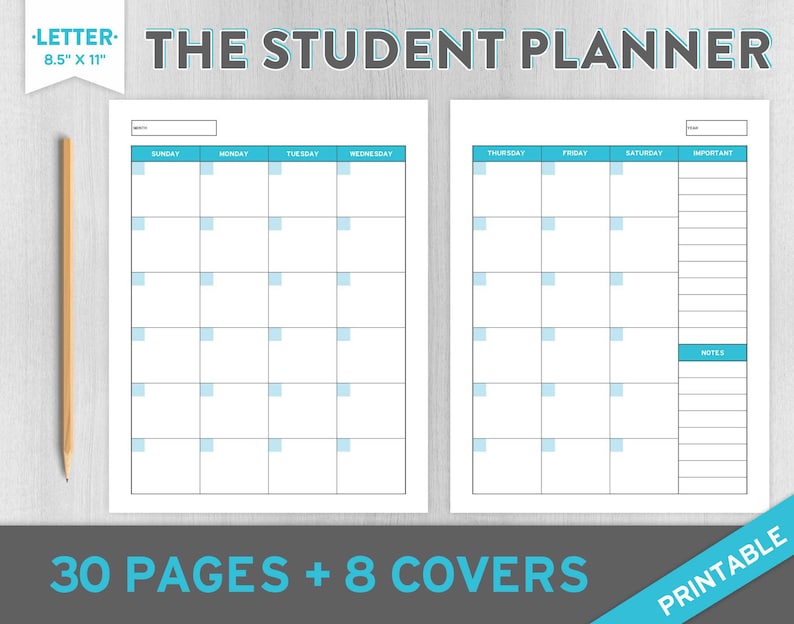 Study Planner, Student Planner, College Planner, Academic Planner ...