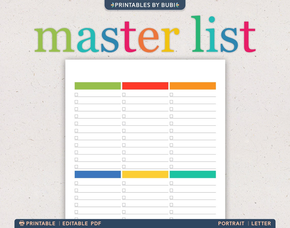 To-do List Checklist Printable Editable Daily to Do Editable - Etsy