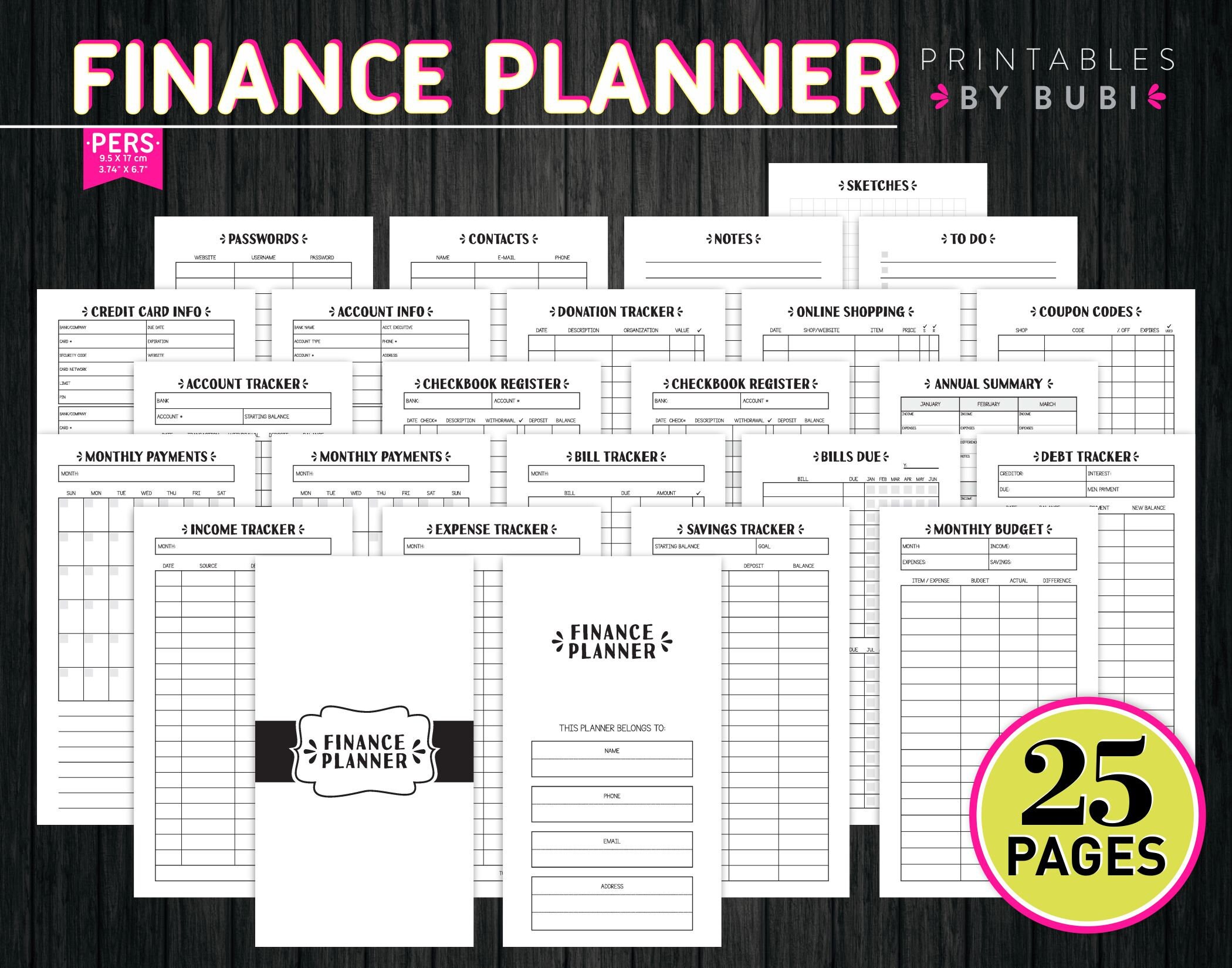 Budget Planner Printable PDF, Finance Planner Printable, Financial ...