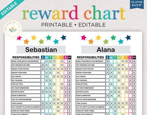 One Year Old Reward Chart