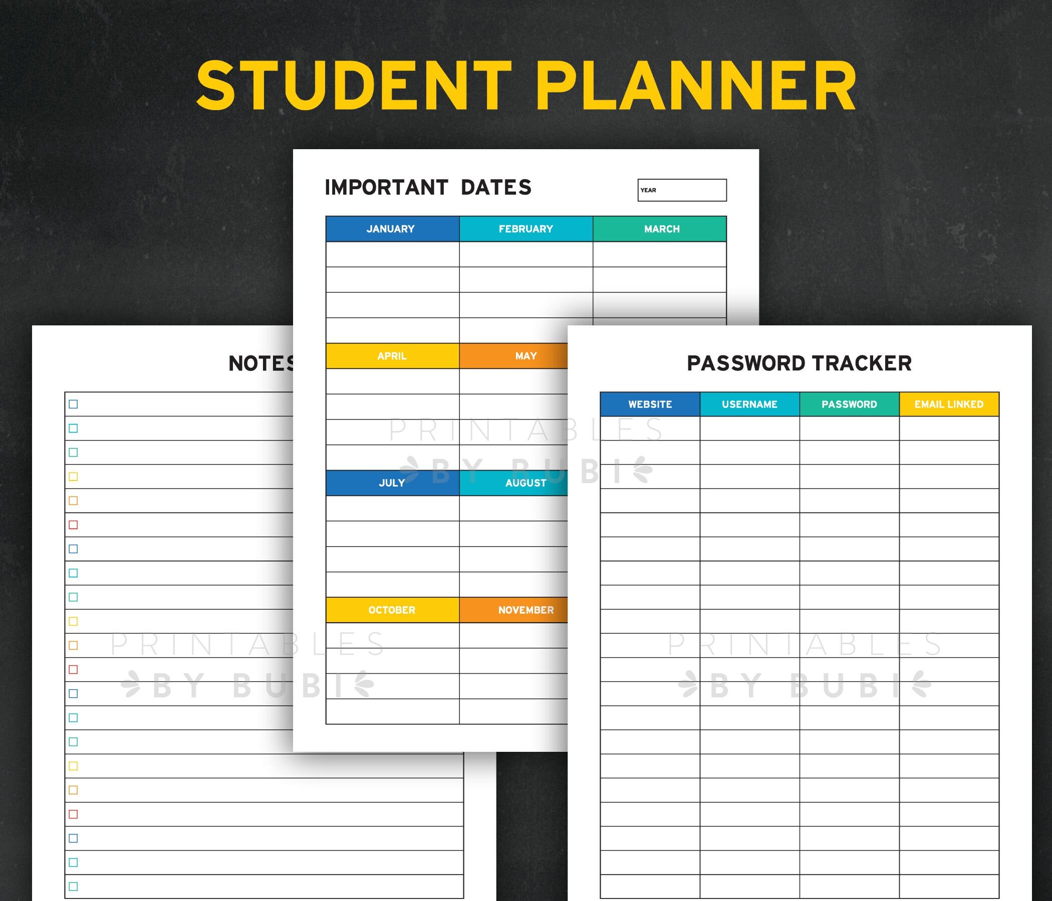 Student Planner Study Planner College Planner Academic | Etsy