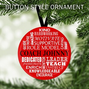 COACH Christmas Ornament - Personalized Gift - C43 Soccer Baseball ...