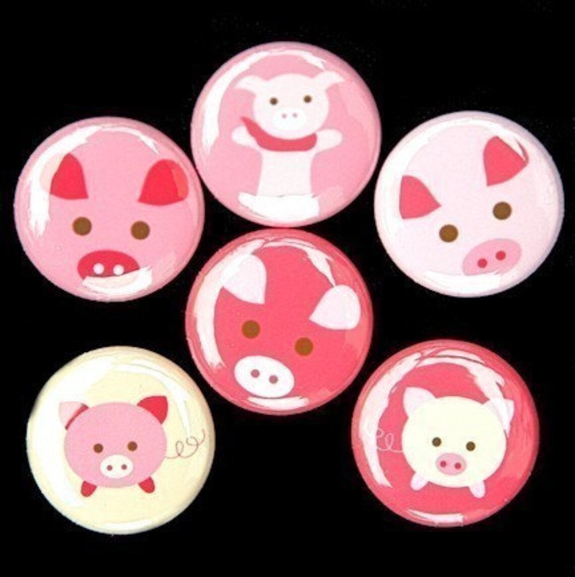 Little Pigs Set of 6 Buttons Pinbacks Badges 1 Inch - Etsy