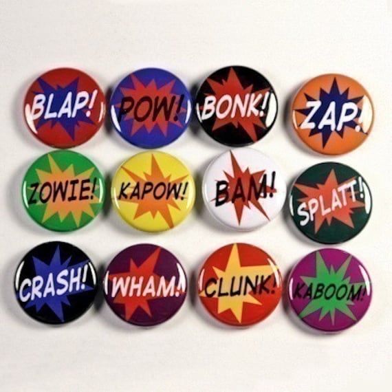 Superhero Sound Effects Set of 12 Magnets 1 Inch | Etsy
