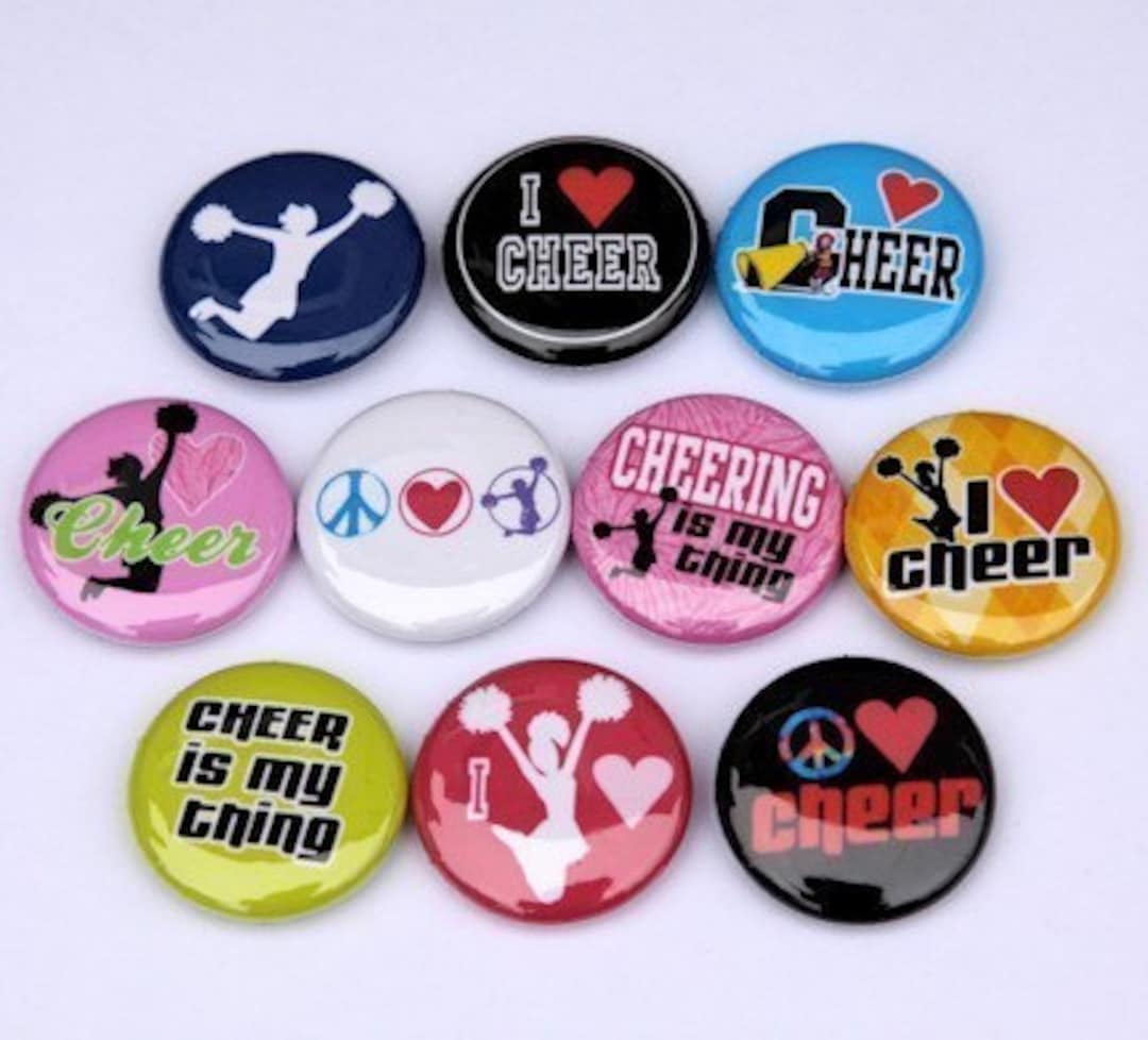 Cheerleader Set of 10 - Buttons Pinbacks Badges 1 Inch - Flatbacks ...