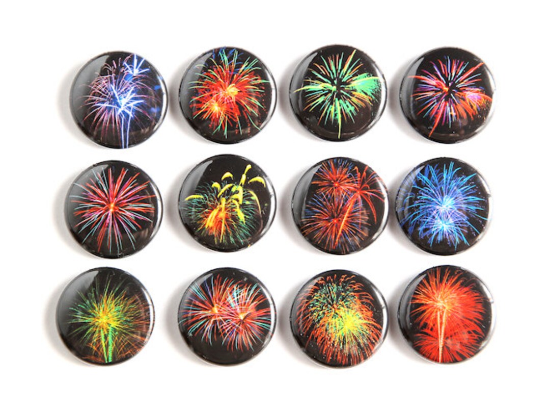 Fireworks Set of 12 - Pinbacks Buttons Badges 1 Inch - Black - Etsy