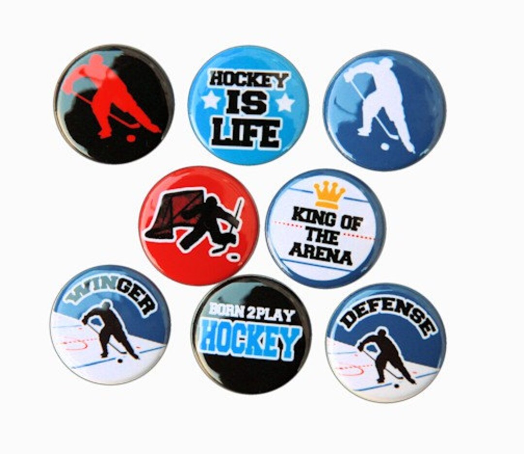 Ice Hockey Buttons Set of 8 Pinbacks Badges 1 Inch - Etsy