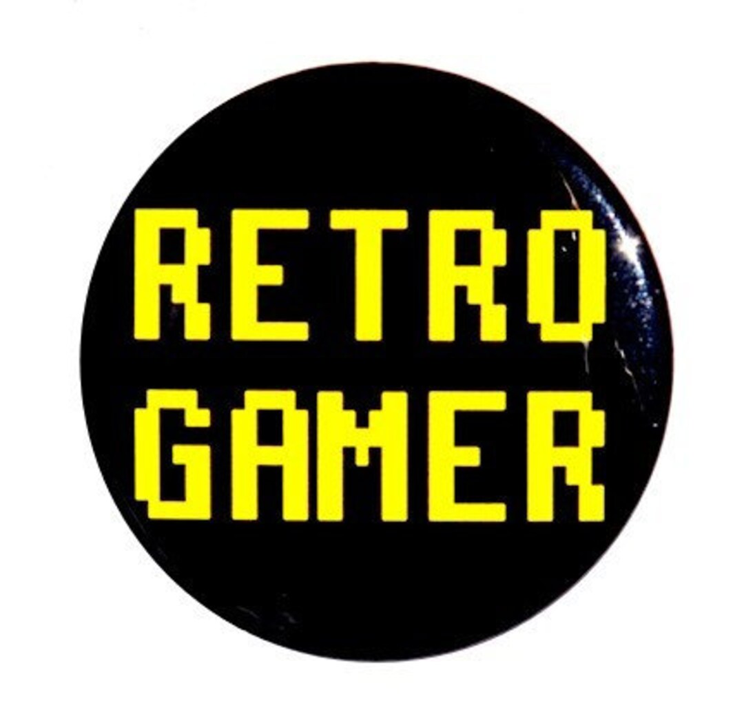 Retro Gamer - Pinback Button Badge 1 1/2 Inch 1.5 - Magnet Keychain or ...