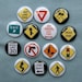 Traffic Road Signs 2 Set of 14 Buttons Pinbacks Badges 1 Inch Flatbacks ...