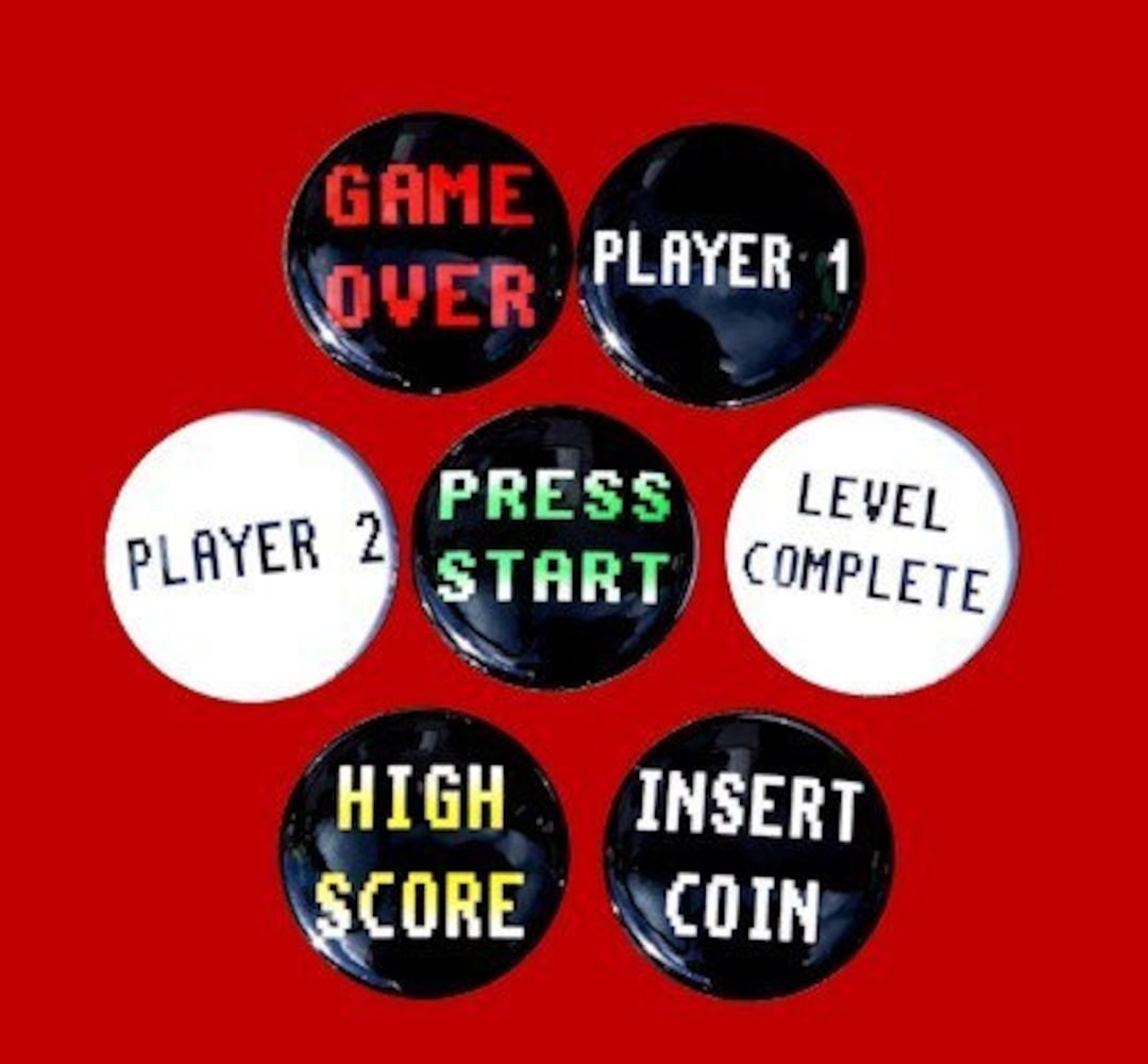 Retro Video Game Buttons Set of 7 Pinbacks Badges 1 Inch - Etsy