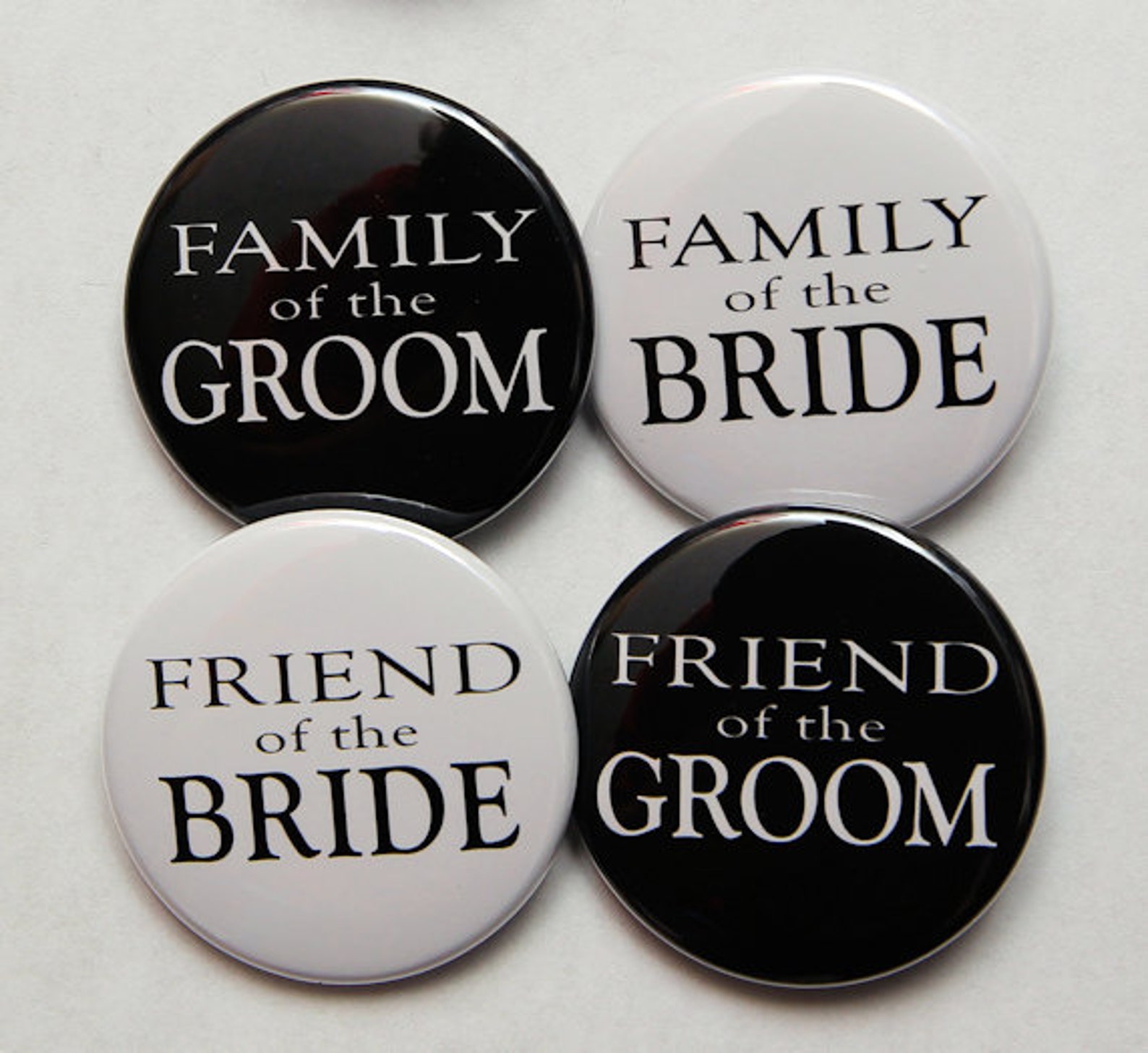 Family and Friends Wedding Buttons - 100 Pack - Buttons Pinbacks 1 1/2 ...