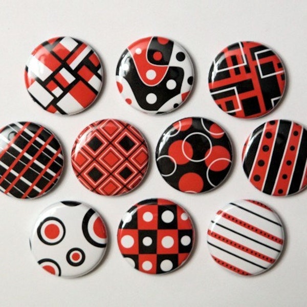 Red Black Buttons - Etsy