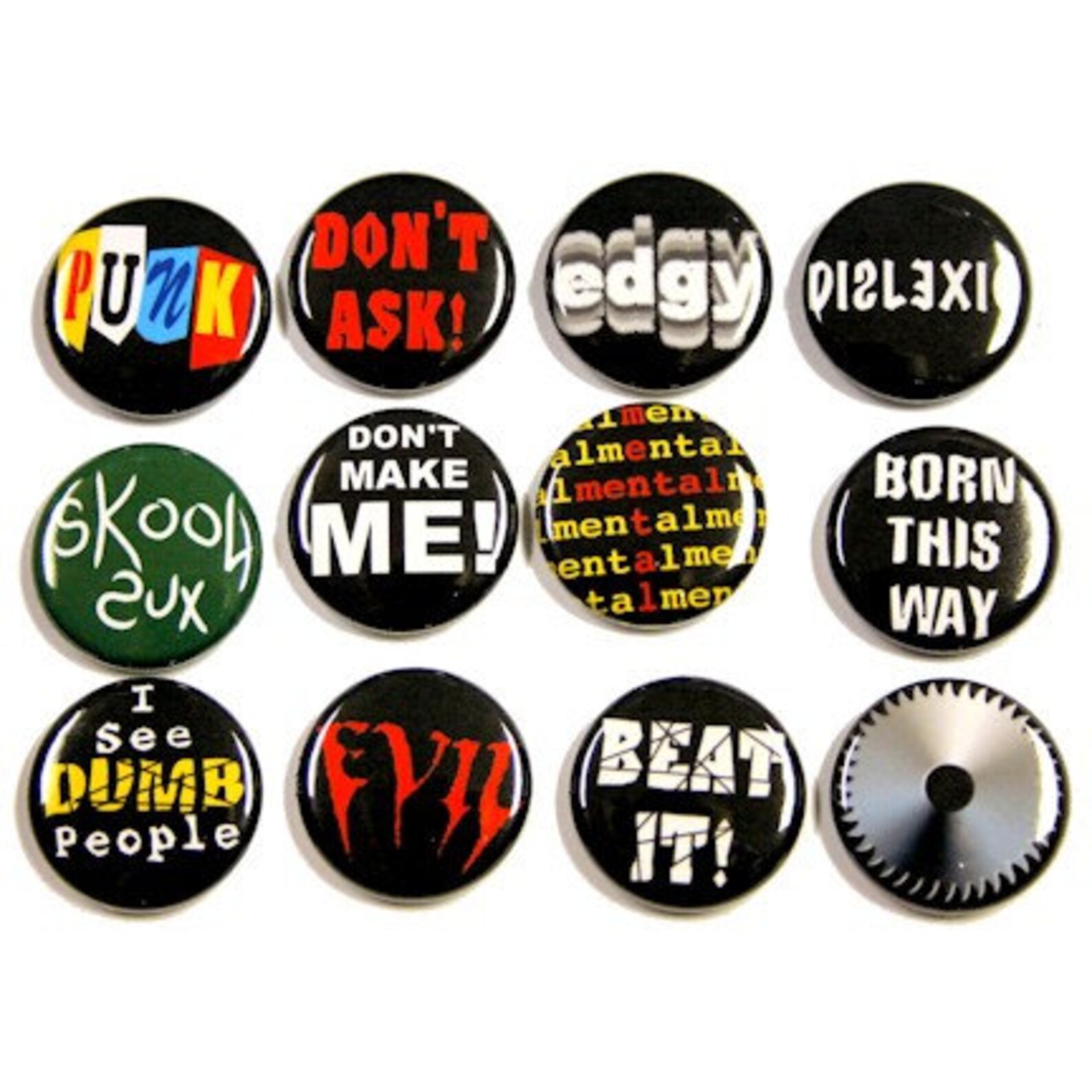 Punk Slogans 1 Set of 12 Buttons Pinbacks Badges 1 Inch - Etsy