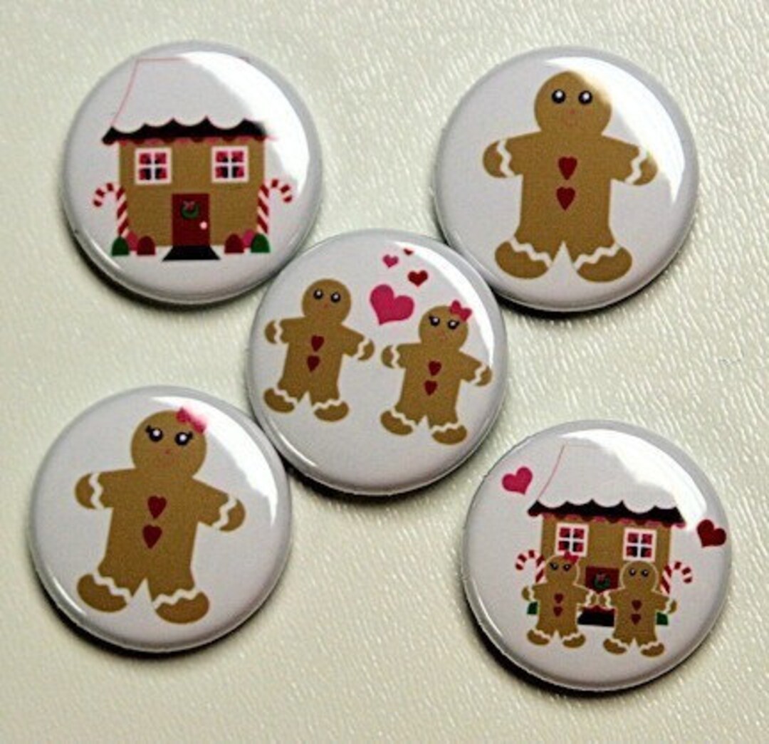 Gingerbread Man Set of 5 - Pinbacks Badges Buttons 1 Inch - Etsy