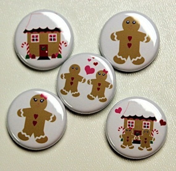 Gingerbread Man Set of 5 Pinbacks Badges Buttons 1 Inch | Etsy