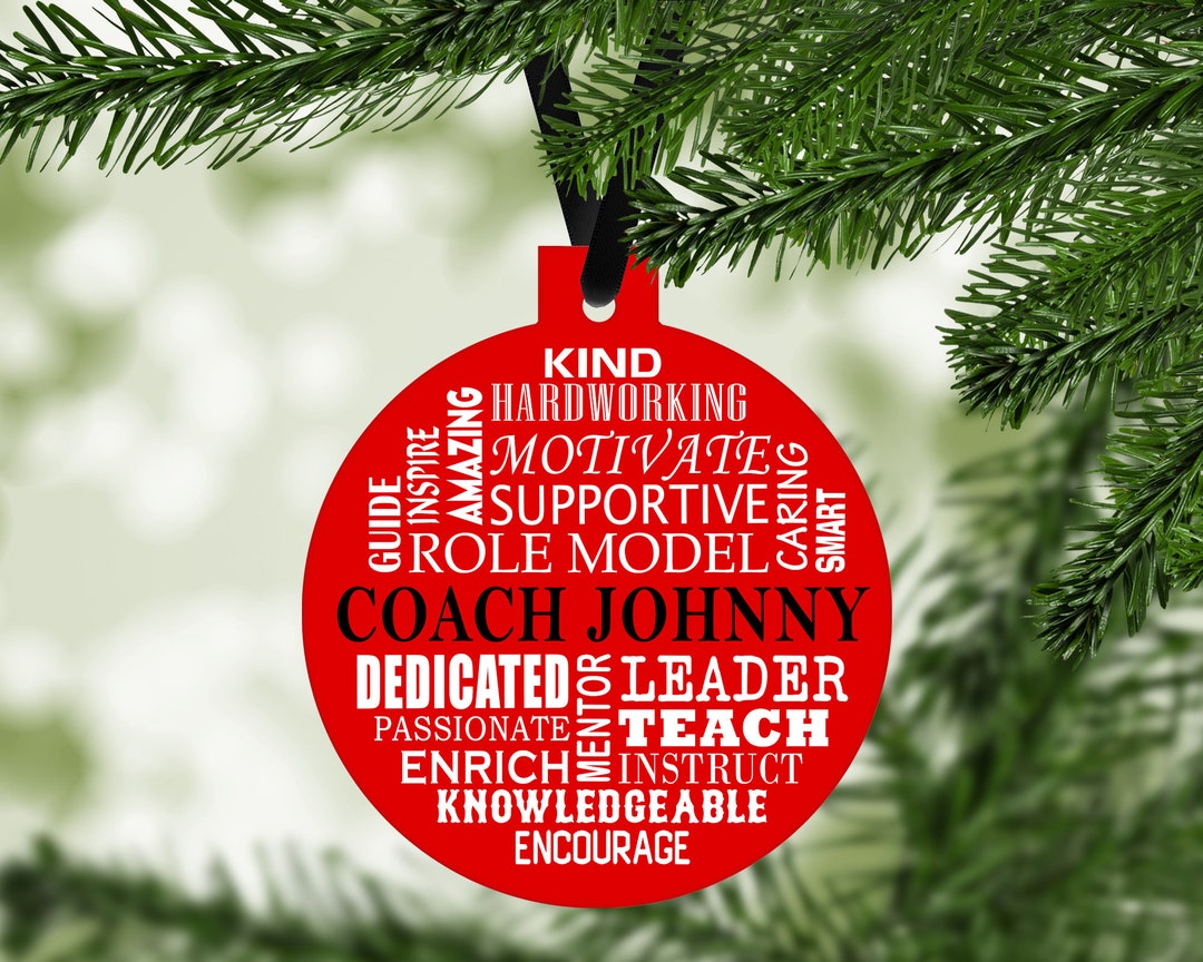 COACH Christmas Ornament - Personalized Gift - C43 Soccer Baseball ...