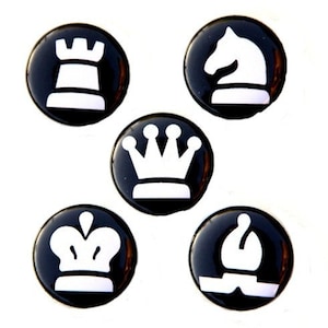 Chess Pieces 1 Set of 5 Pinbacks Badges 1 Inch - Etsy