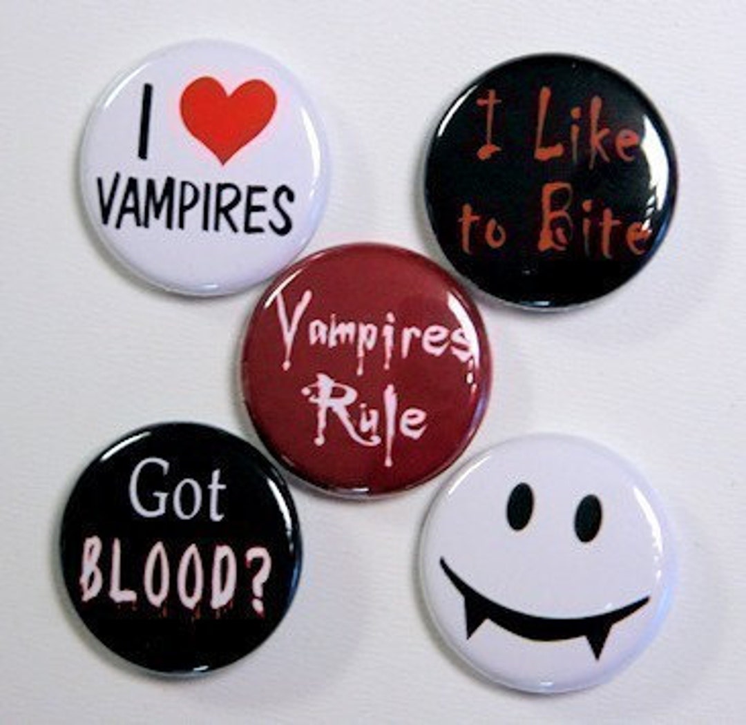 Vampire Buttons Set of 5 Pinbacks Badges 1 Inch - Etsy