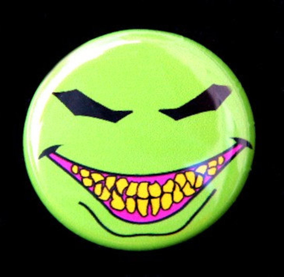 Evil Happy Face - Pinabck Button Badge 1 Inch - Etsy