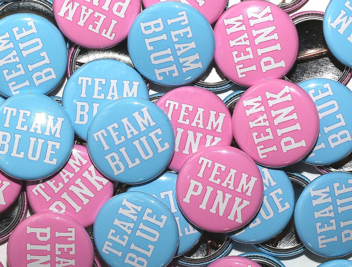 25 Baby Shower 1 Pinbacks Team Pink Team Blue LIGHT - Etsy