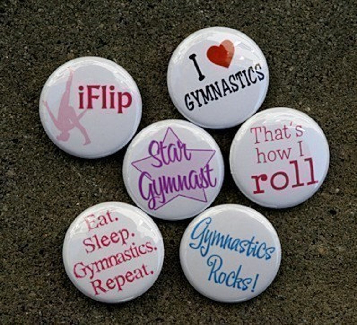 Gymnastics Set of 6 - Buttons Pinbacks Badges 1 Inch - Etsy