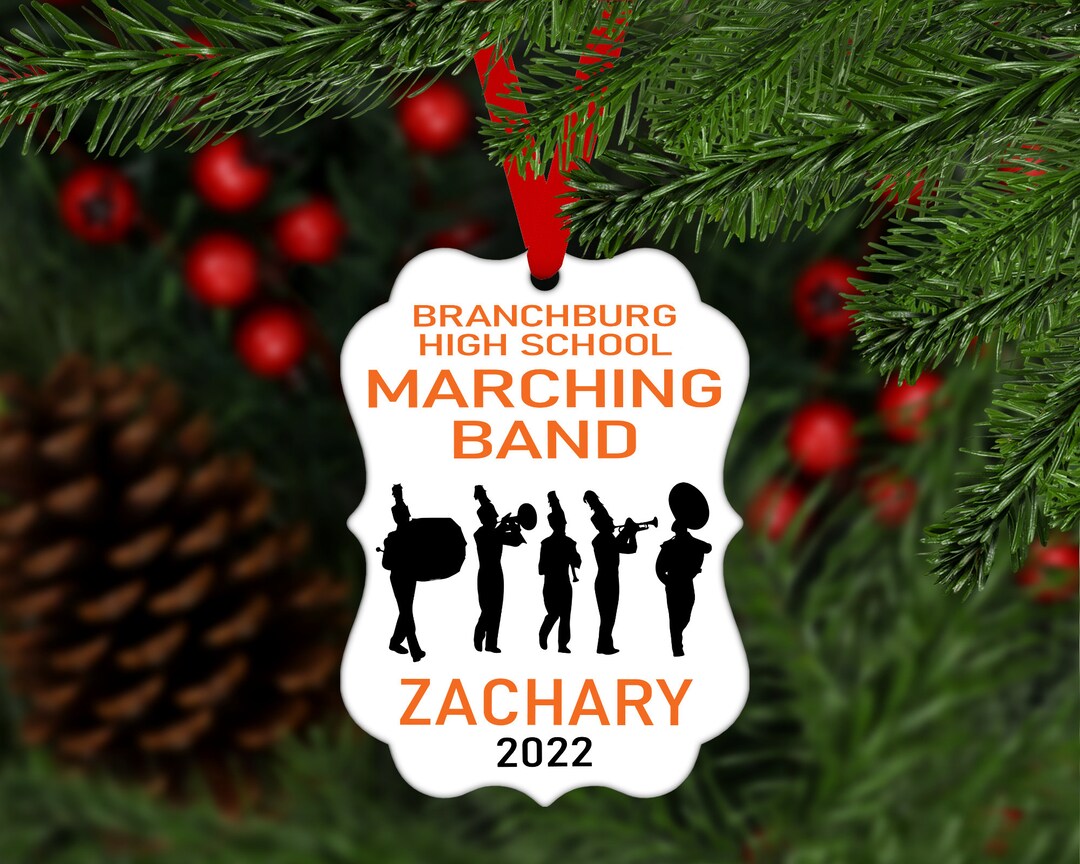 Marching Band Christmas Ornament - Name School Year - Custom Colors ...